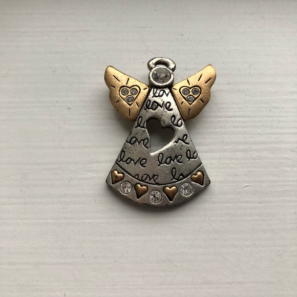 Vintage | Jewelry | Vintage Silver Gold Angel Love Pin | Poshmark